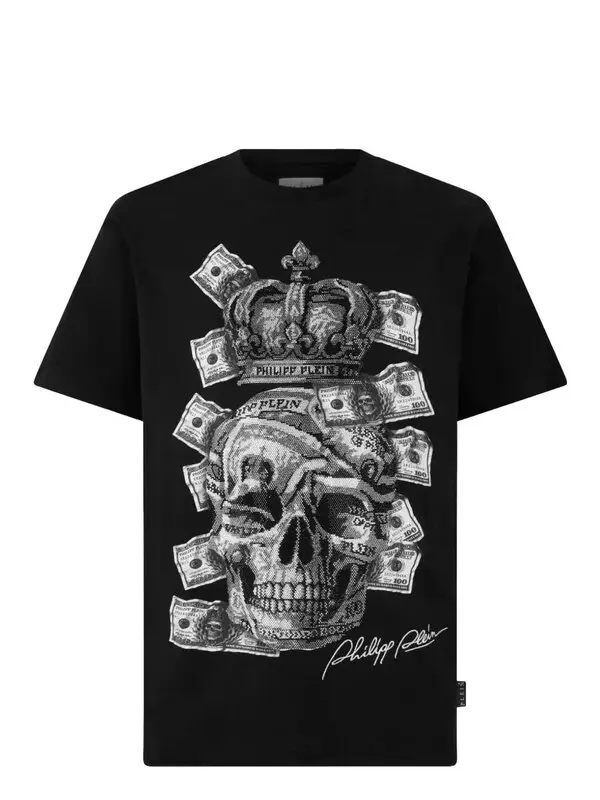 Philipp Plein Embellished Skull-detail T-shirt - Black