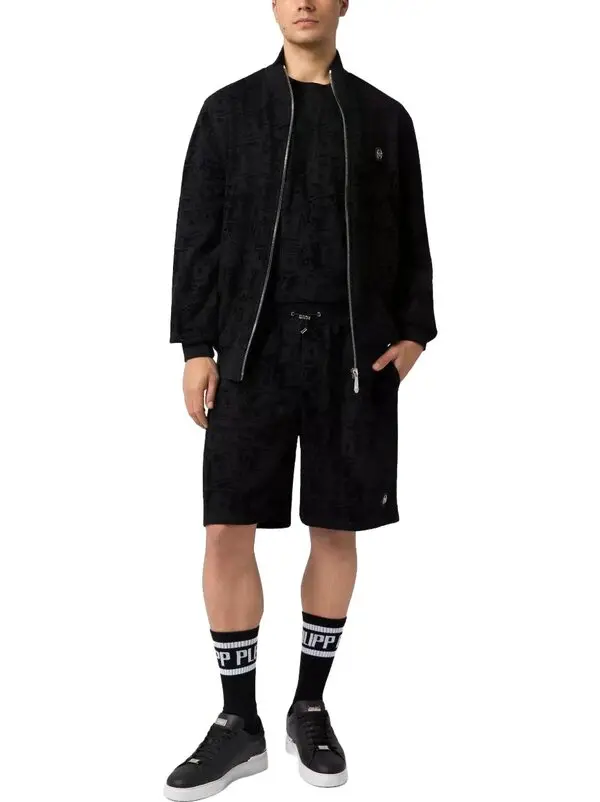 Philipp Plein Dollar-skull Fleece Shorts - Black