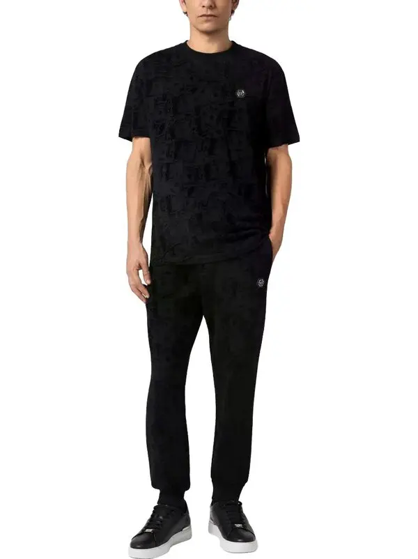 Philipp Plein Dollar-print Logo-plaque T-shirt - Black