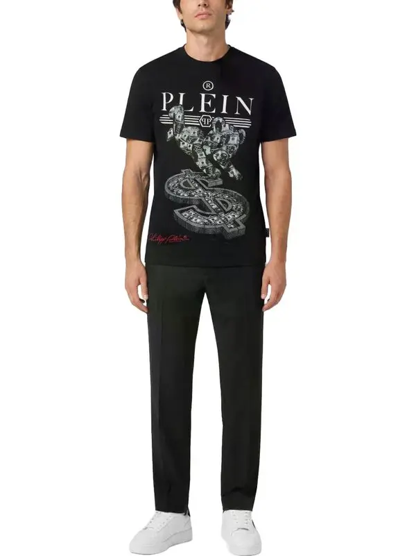 Philipp Plein Round Neck T-shirt Teddy Dollar - Black