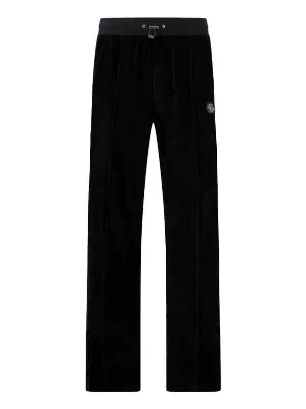 Philipp Plein Chenille-texture Logo-patch Track Pants - Black
