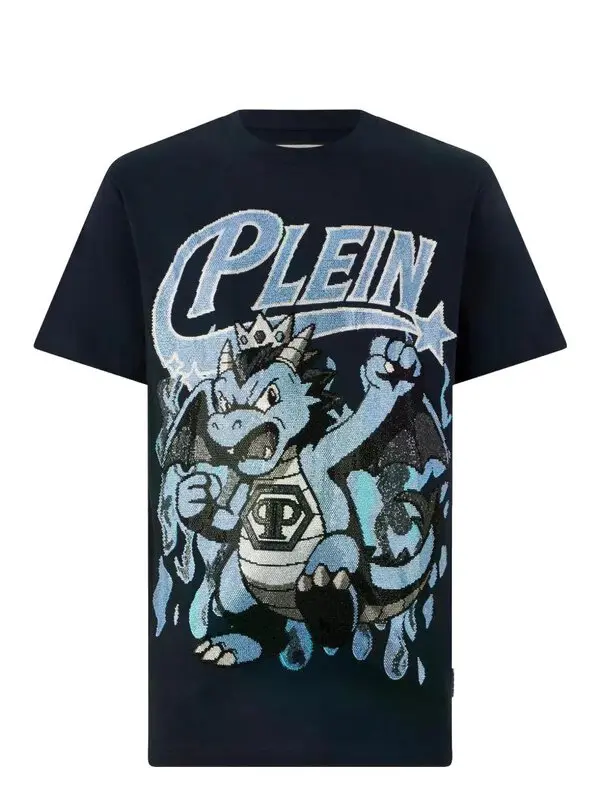 Philipp Plein Big Dragon Rhinestone-embellished T-shirt - Blue