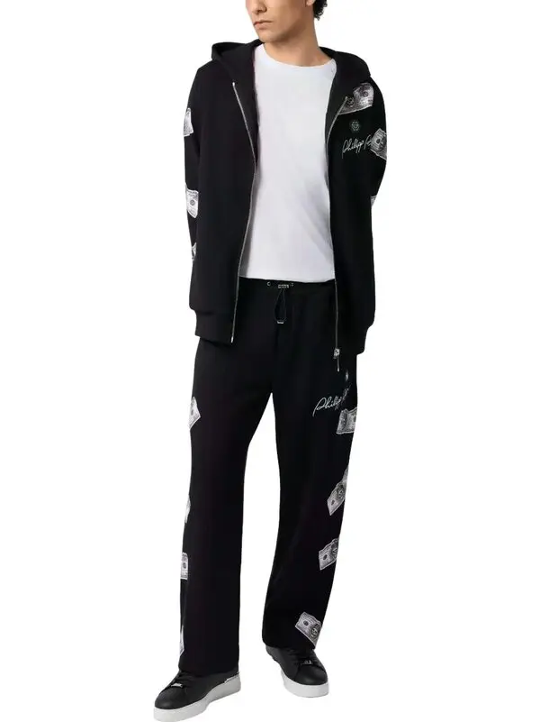 Philipp Plein Crystal-embellished Dollar Hoodie - Black