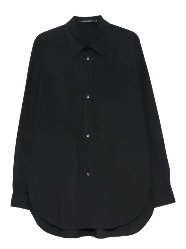 Sofie D'hoore Curved-hem Long-sleeve Shirt - Blue