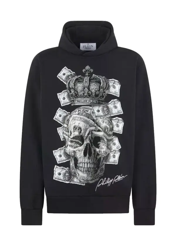 Philipp Plein Rhinestone-embellished Hoodie - Black