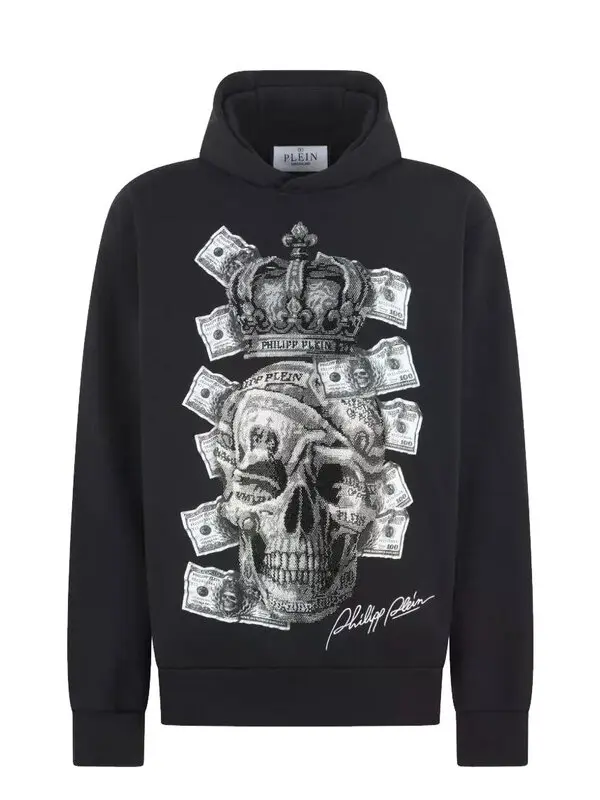 Philipp Plein Rhinestone-embellished Hoodie - Black