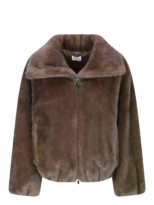 P.a.r.o.s.h Zip-up Faux-fur Jacket - Brown