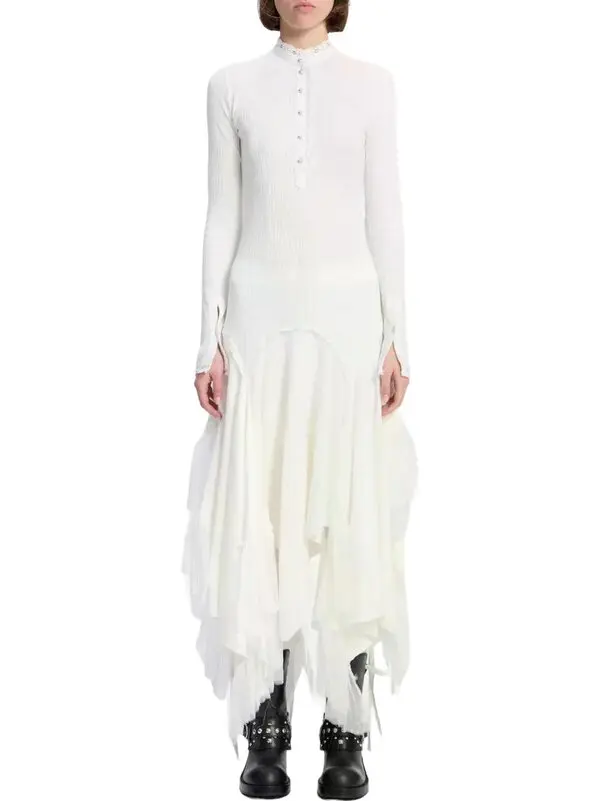 ANN DEMEULEMEESTER Tessie Serafino Ruffled Asymmetric Dress - White