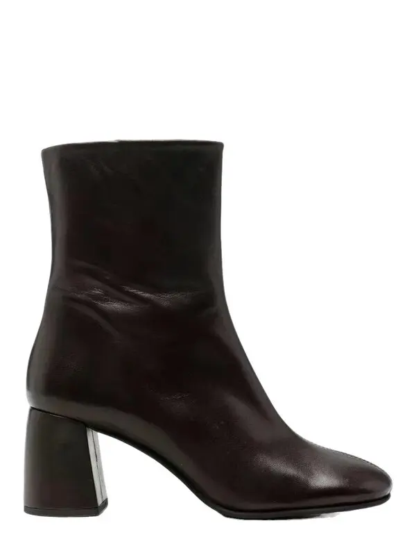 POEVE Leather Ankle Boots - Brown