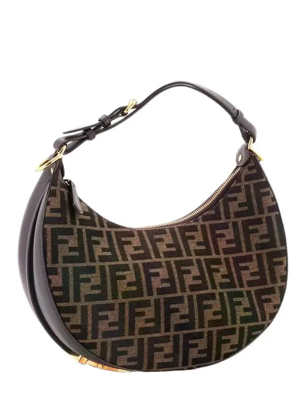 Fendi Graphy Bag Zucca Canvas Small Hobo Bag - Brown