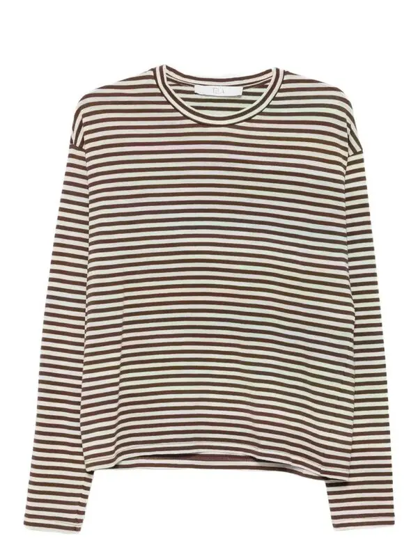 TELA Striped Long-sleeve T-shirt - Brown
