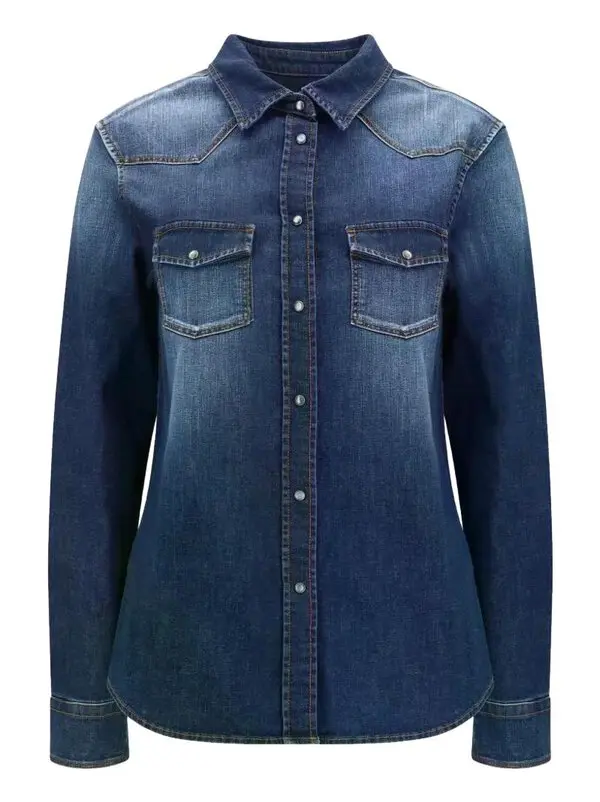 Jacob Cohen Panelled Denim Shirt - Blue