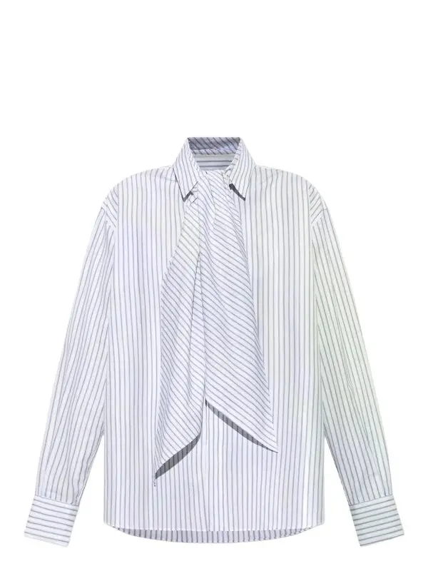 Sacai Striped Tie-neck Shirt - White