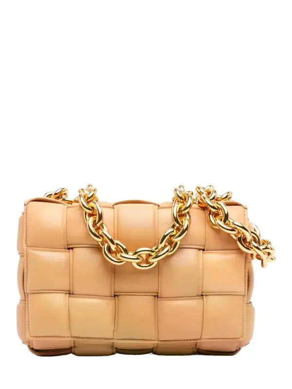 Bottega Veneta Nappa Intrecciato Padded Chain Cassette Satchel - Neutrals