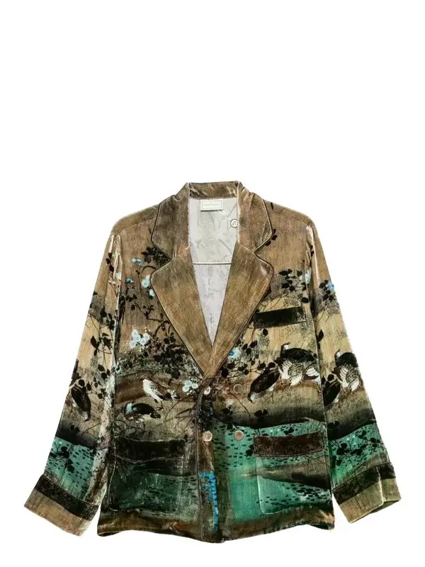 PIERRE-LOUIS MASCIA Graphic-print Blazer - Brown
