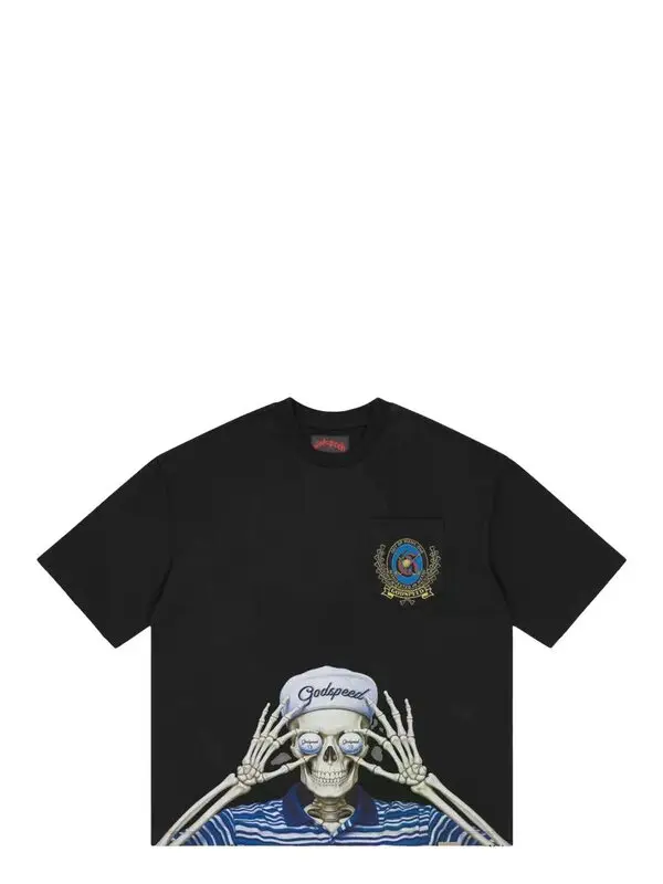 GODSPEED Graphic-print Chest-pocket T-shirt - Black