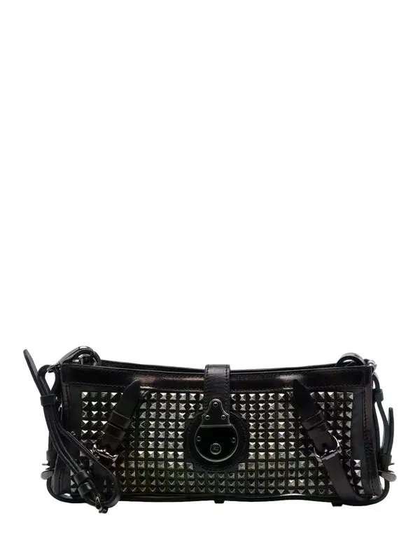 Burberry 2000-2017 Studded Leather Hyde Wristlet Clutch Bag - Black