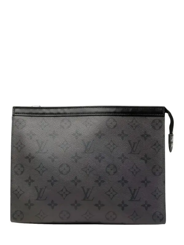 LOUIS VUITTON Monogram Eclipse Reverse Pochette Voyage Mm Clutch Bag - Grey