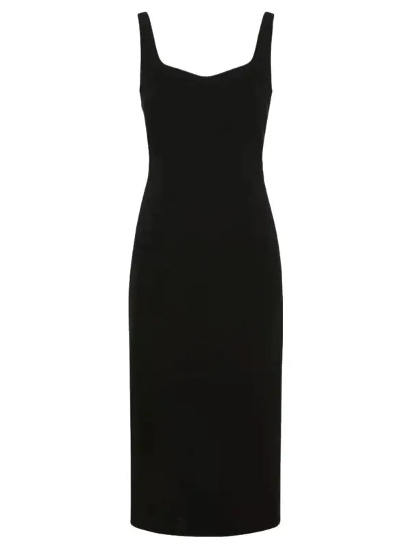 Max Mara Sweetheart-neck Midi Dress - Black