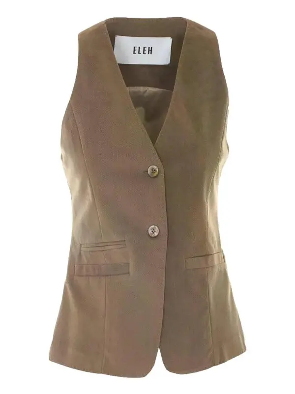 ELE Eleh V-neck Button-up Waistcoat - Neutrals