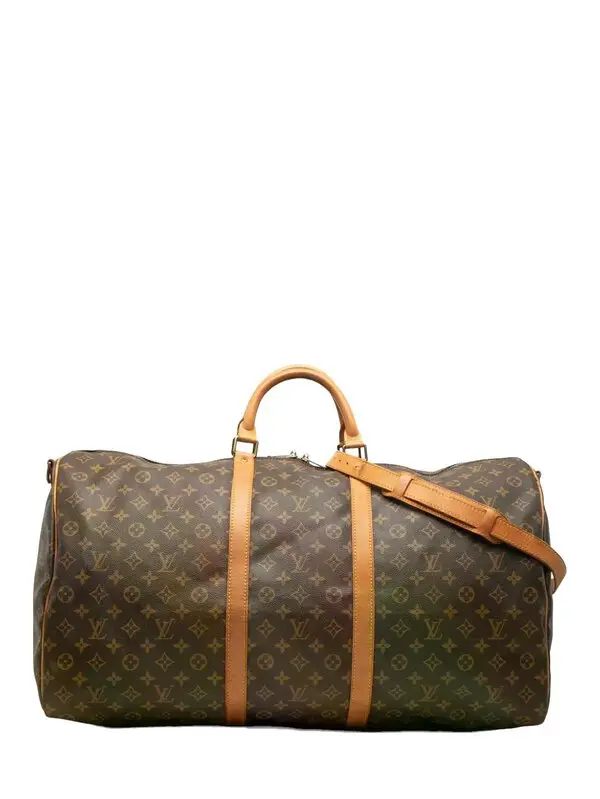LOUIS VUITTON 1991 Monogram Keepall Bandoulière 60 Travel Bag - Brown