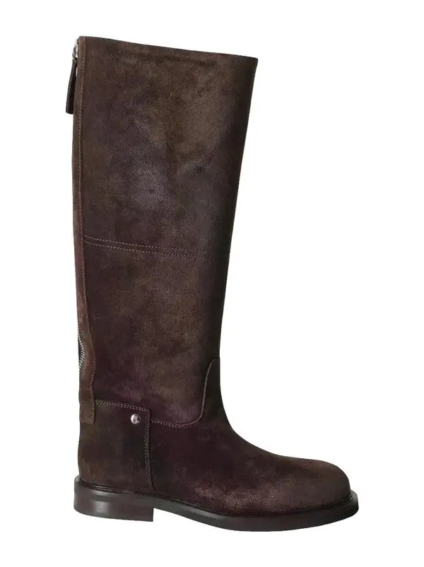 POEVE Rear-zip Knee-high Boots - Brown