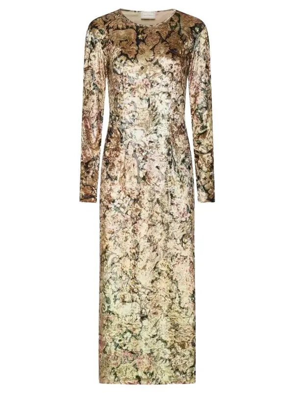 PIERRE-LOUIS MASCIA Floral-print Midi Dress - Neutrals