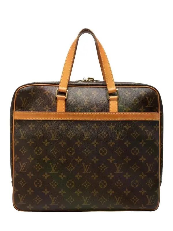 LOUIS VUITTON 2001 Monogram Porte Documents Pegase Business Bag - Brown