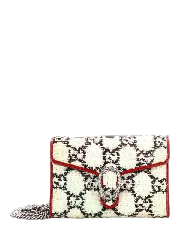 Gucci Dionysus Chain Wallet Gg Tweed Small Shoulder Bag - Black
