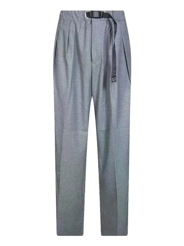WHITE SAND Belted Pleated Trousers - Grey