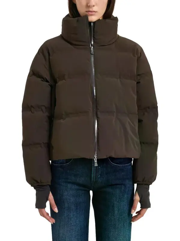 Herno Quilted Funnel-neck Puffer Jacket - Brown