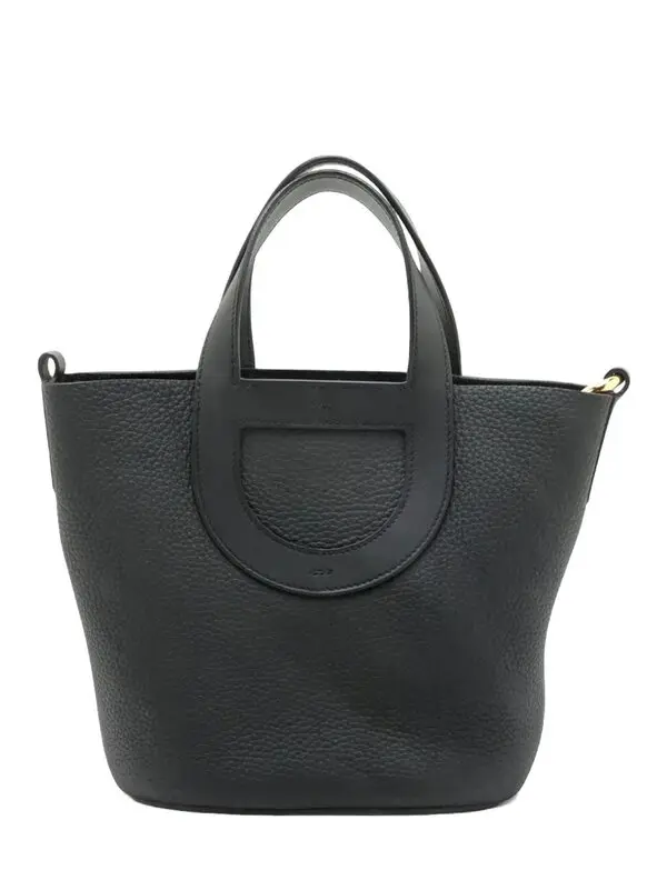 Hermès In The Loop 18 Handbag In Clemence And Swift Leather - Black