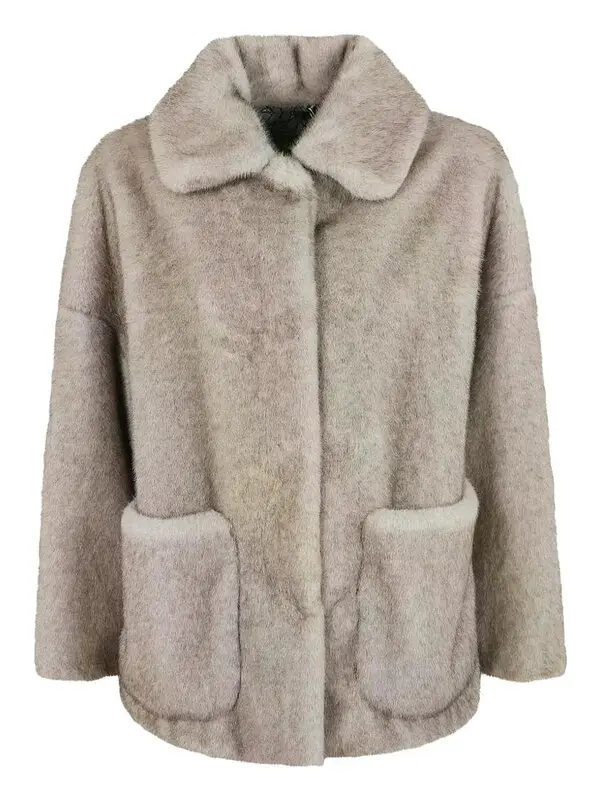 Herno Faux-fur Patch-pocket Jacket - Neutrals
