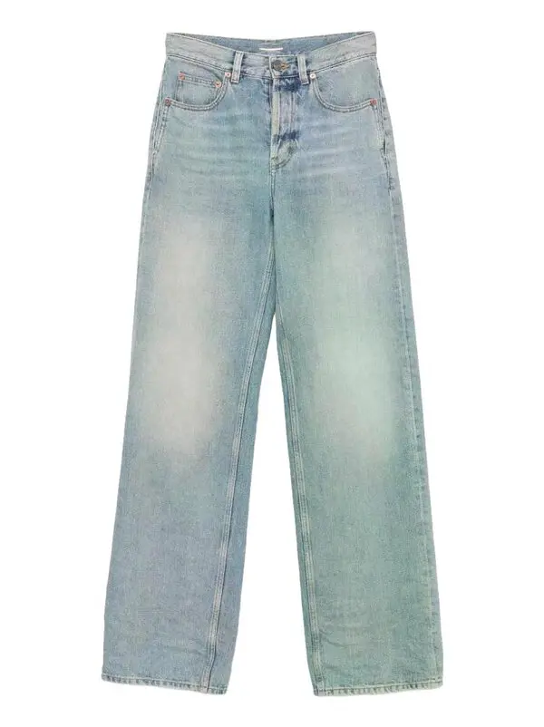 Saint Laurent Faded Wide-leg Jeans - Blue