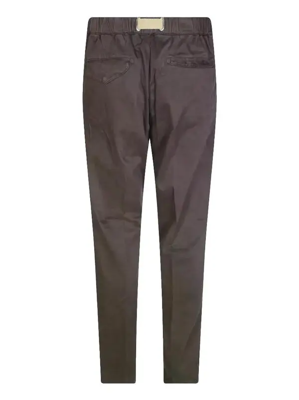 WHITE SAND Gabardine Belted Trousers - Brown