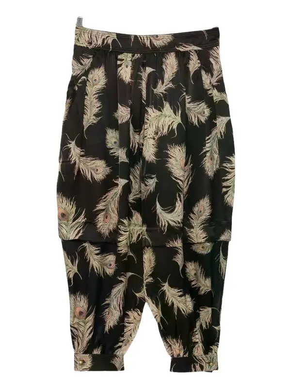 Zimmermann Valiant Feather-print Trousers - Brown