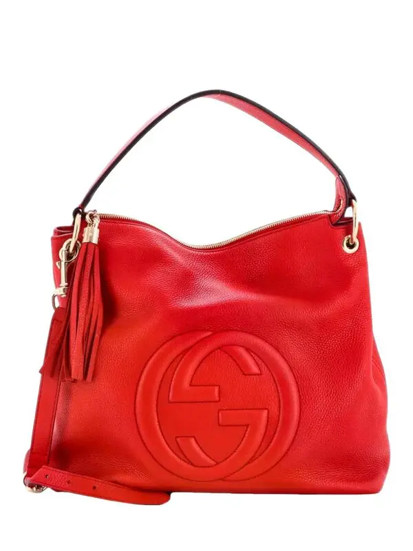 Gucci Soho Convertible Leather Large Hobo Bag - Red