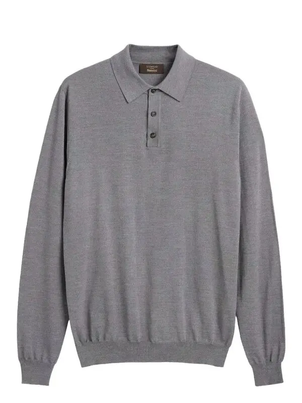 SLOWEAR Long-sleeve Polo Shirt - Grey