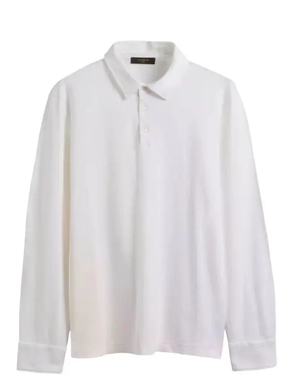 SLOWEAR Interlock Long-sleeve Polo Shirt - White