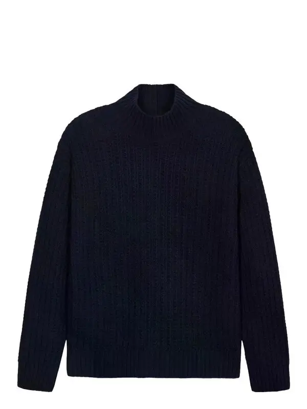 Closed Roll-neck Wool Sweater - Blue