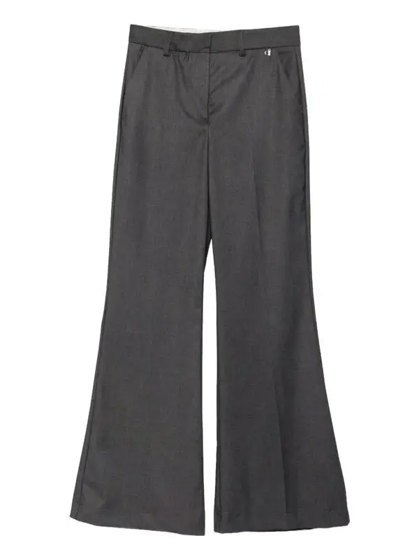 Dixie Pressed-crease Wide-leg Trousers - Grey