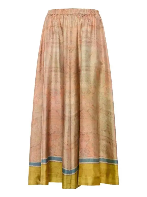 PIERRE-LOUIS MASCIA Silk Paisley Maxi Skirt - Neutrals