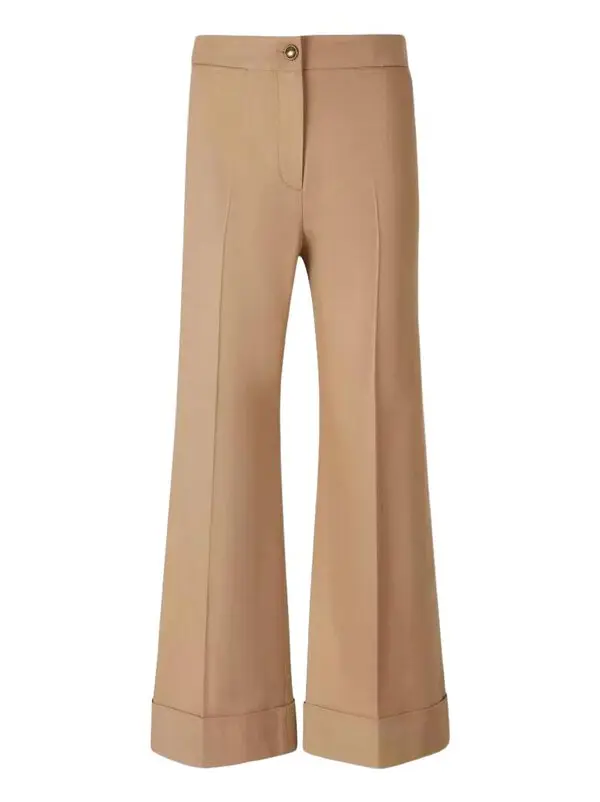 Veronica Beard Darrell Wide-leg Turn-up Trousers - Neutrals