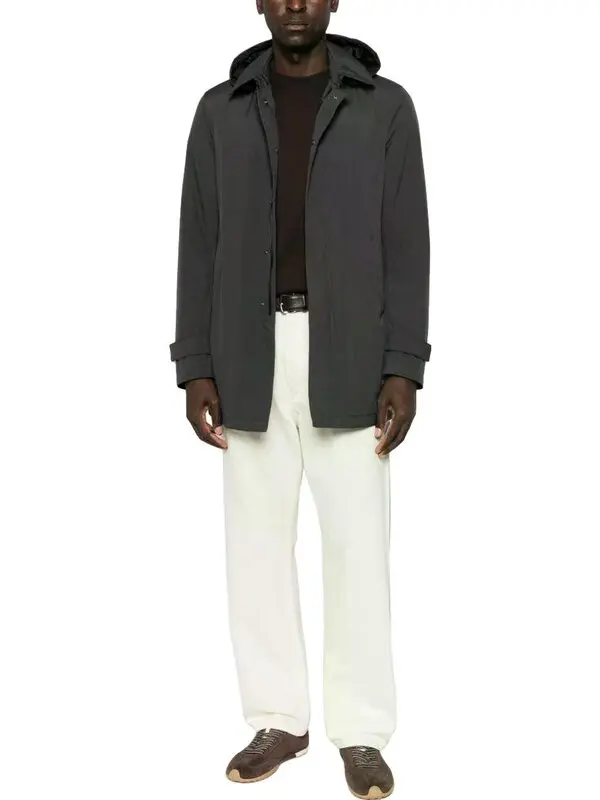 Herno Hooded Button-up Jacket - Grey