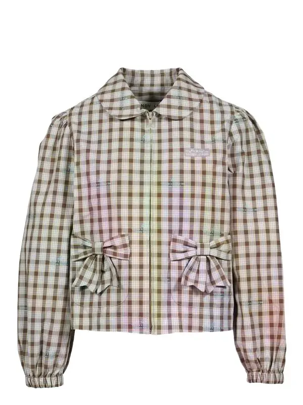 Sandy Liang Necco Bow-detail Jacket - Brown