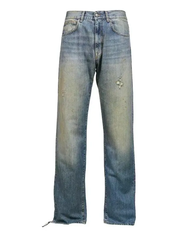 424 Distressed Straight-leg Jeans - Blue