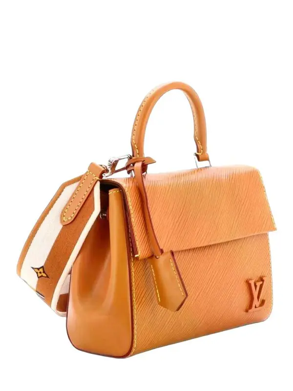 LOUIS VUITTON Cluny Top Handle Bag Epi Leather Mini Satchel - Brown