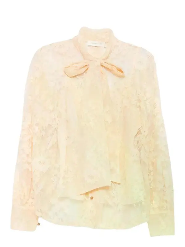 Zimmermann Valiant Lace Pussy-bow Blouse - Neutrals