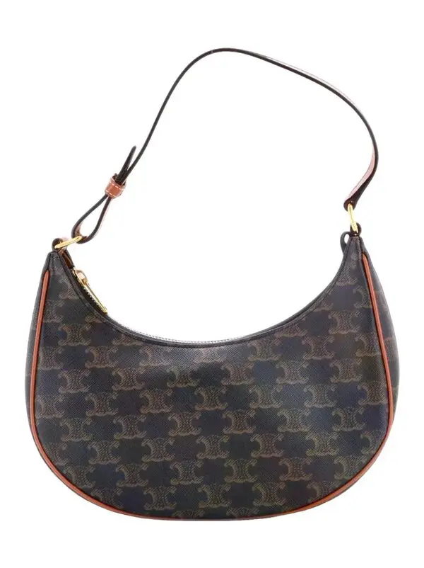 Celine Ava Bag Triomphe Coated Canvas Shoulder Bag - Brown