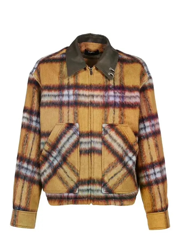 We11Done Check-pattern Zip-up Jacket - Neutrals